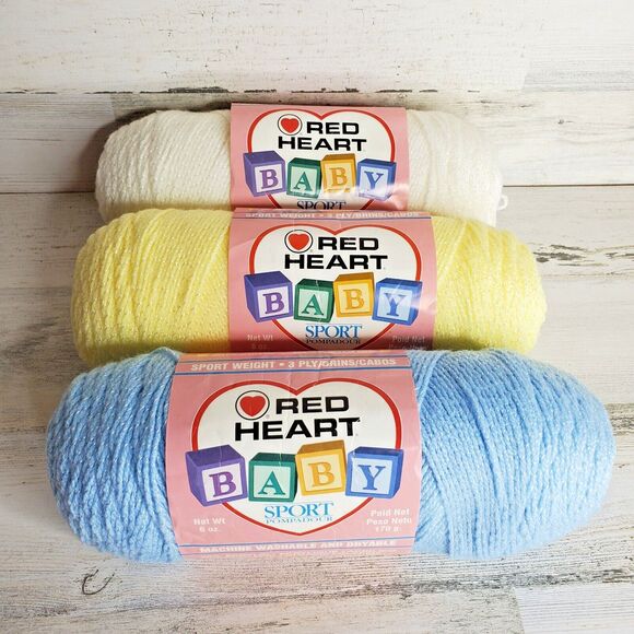 Red Heart | Art | Red Heart Baby Sport Pompadour Yarn White Yellow Baby ...